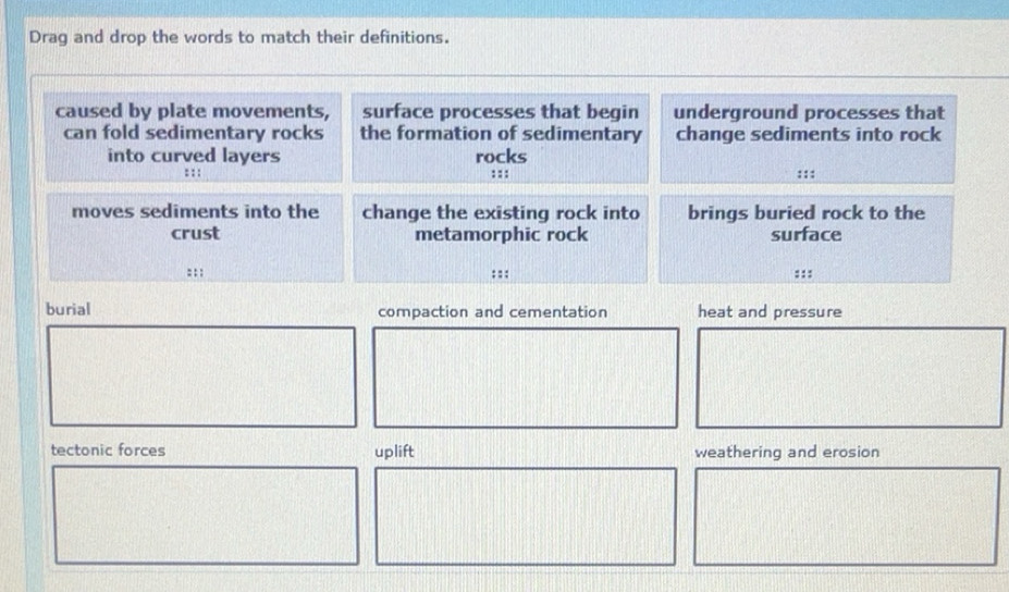 Solved: Drag and drop the words to match their definitions. caused by ...