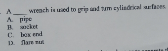 Solved: A _wrench is used to grip and turn cylindrical surfaces. A ...
