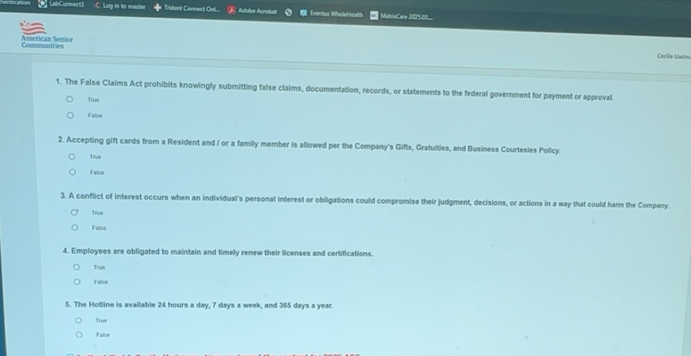 Solved: # LabConnect3 C Log in to master Trident Connect Onl.... Adobe ...