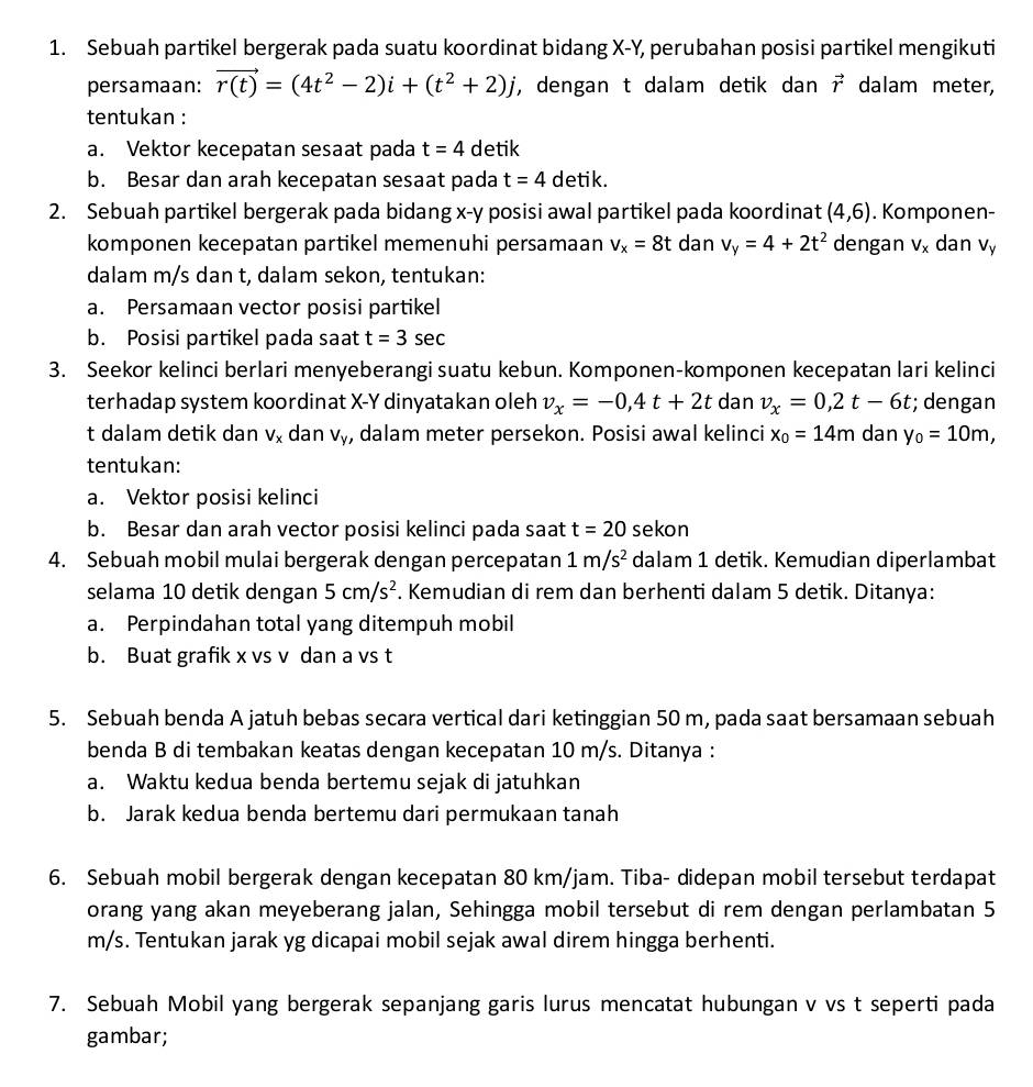 Telah dijawab:Sebuah partikel bergerak pada suatu koordinat bidang X-Y ...