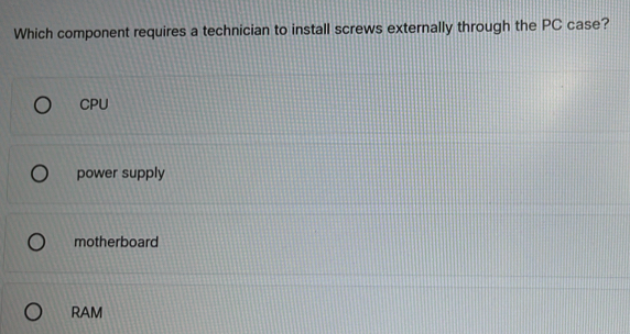 Risolto:Which component requires a technician to install screws ...