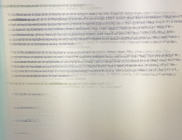 Solved: Read the passage and then answer the question. To define and ...