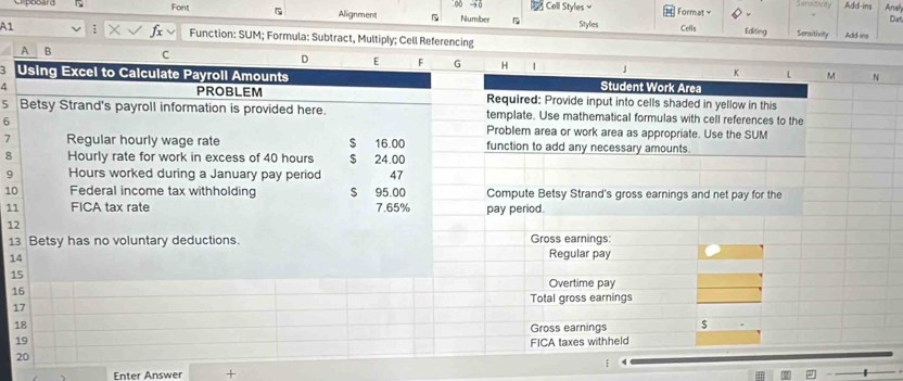 Solved: 00 → 0 Cell Styles ≌ Format = S ensauy ity Add-ins Analy Font 5 ...