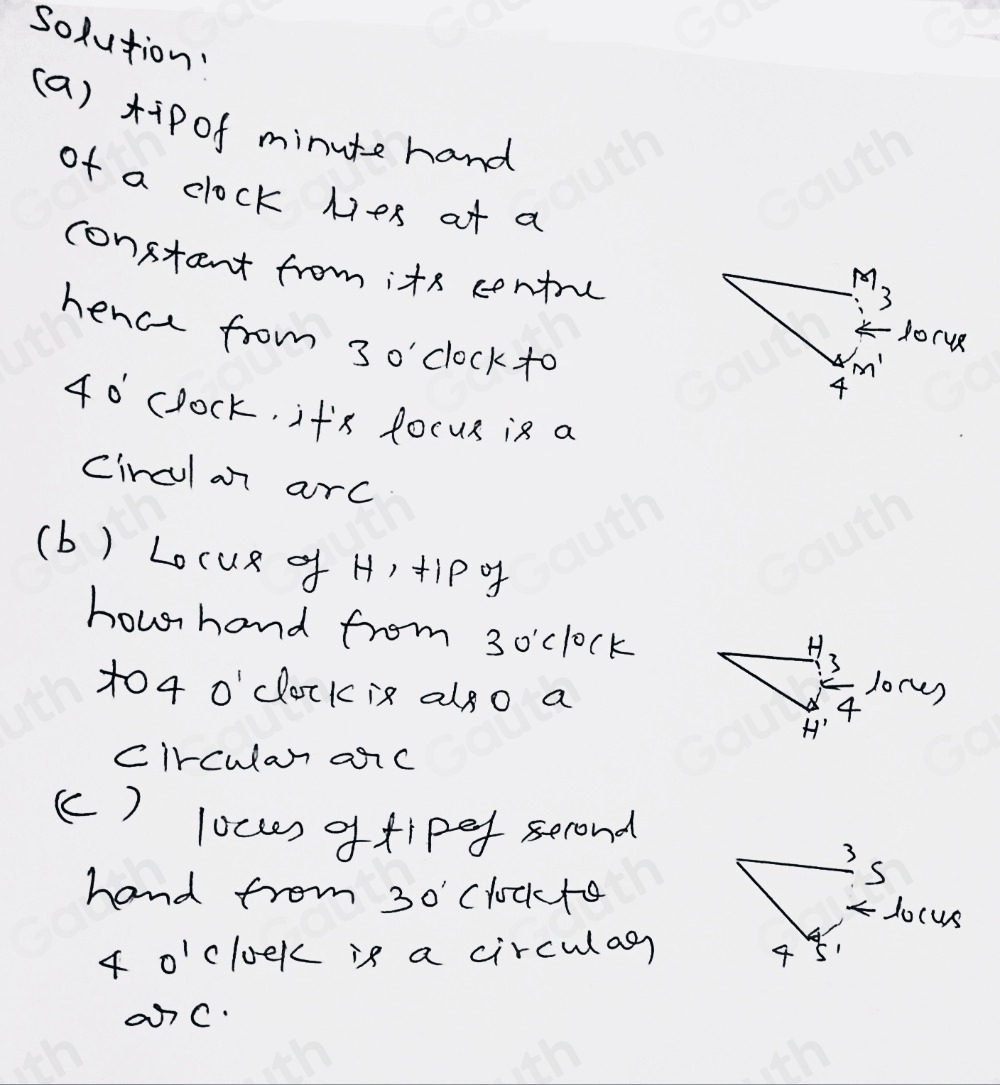 Solved: Describe in words the locus of M, the tip of the minute hand of ...