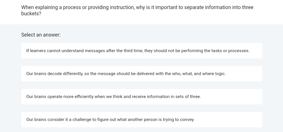Solved: When explaining a process or providing instruction, why is it ...