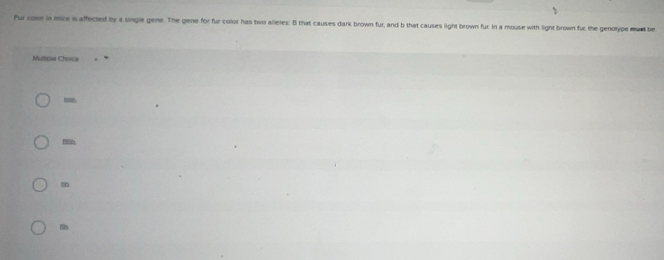 Solved: Pur color in mice is affected by a single gene. The gene for ...