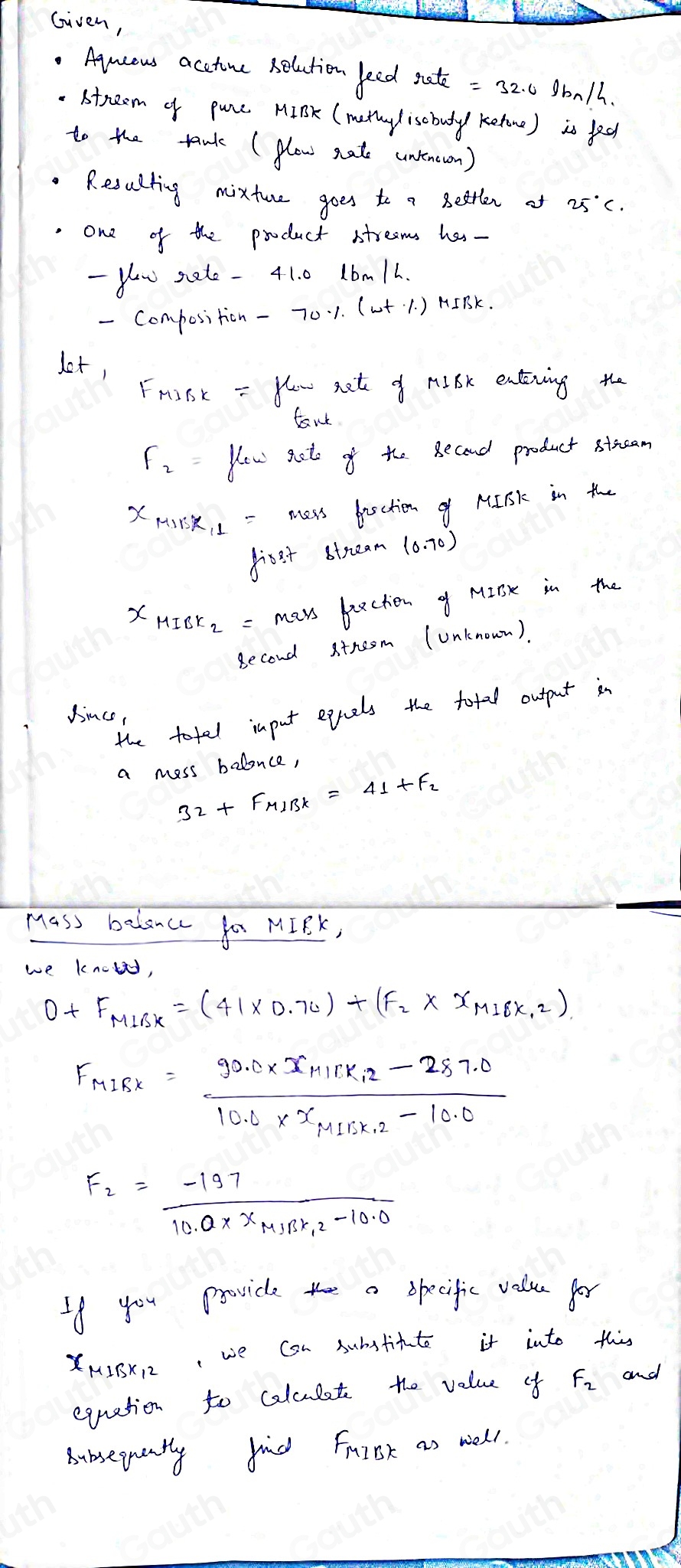 Solved: Problem 3. An aqueous acetone solution is fed at a rate of 32.0 ...
