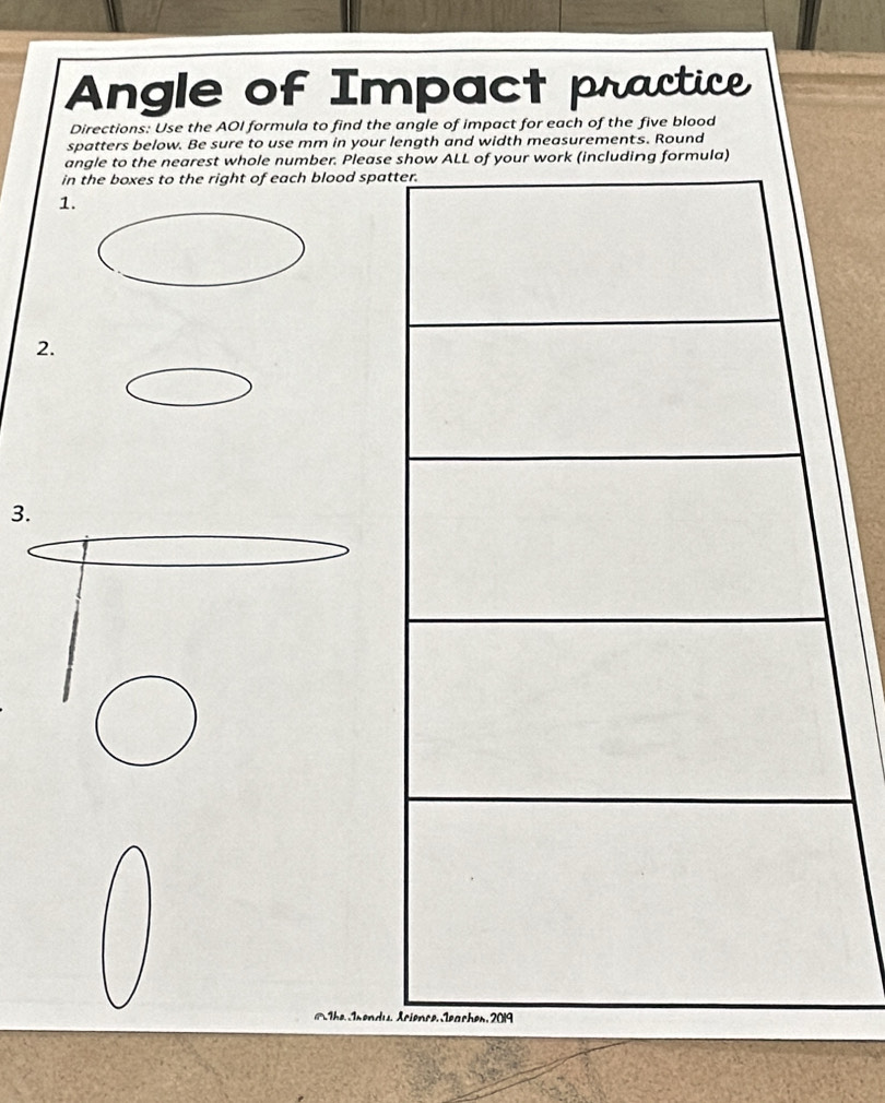 Solved: Angle of Impact practice Directions: Use the AOI formula to ...