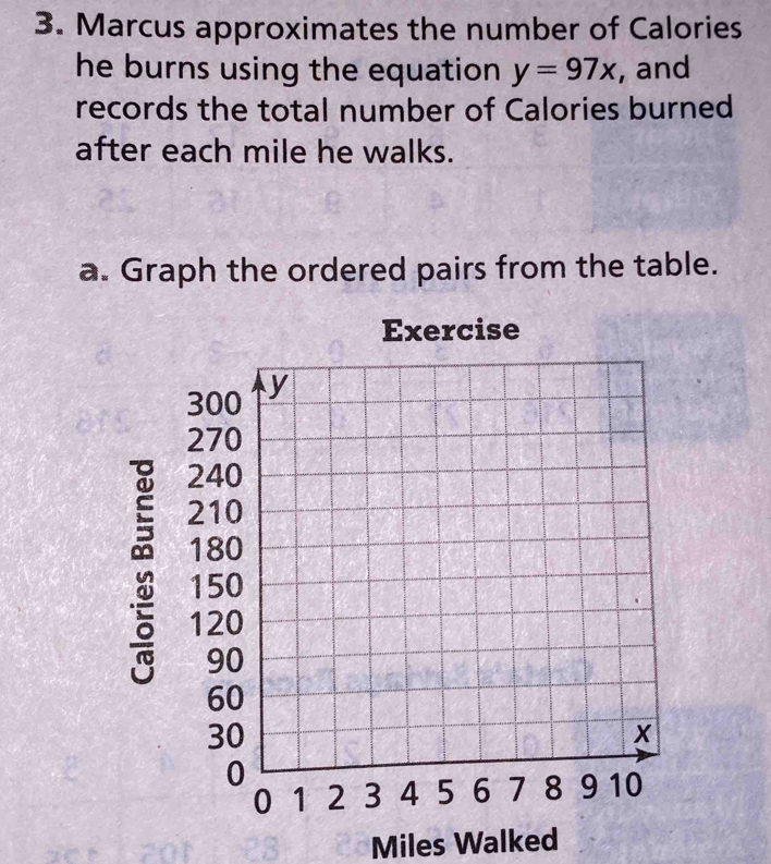 Marcus approximates the number of Calories he burns using the equation ...