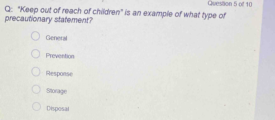Solved: “Keep out of reach of children” is an example of what type of ...
