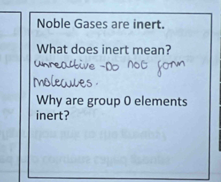 Solved: Noble Gases are inert. What does inert mean? Why are group 0 ...