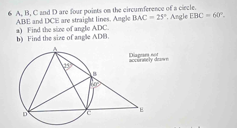 Solved: A, B, C and D are four points on the circumference of a circle ...