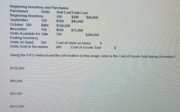 Solved: Beginning Inventory and Purchases Purchased Units Unit ...