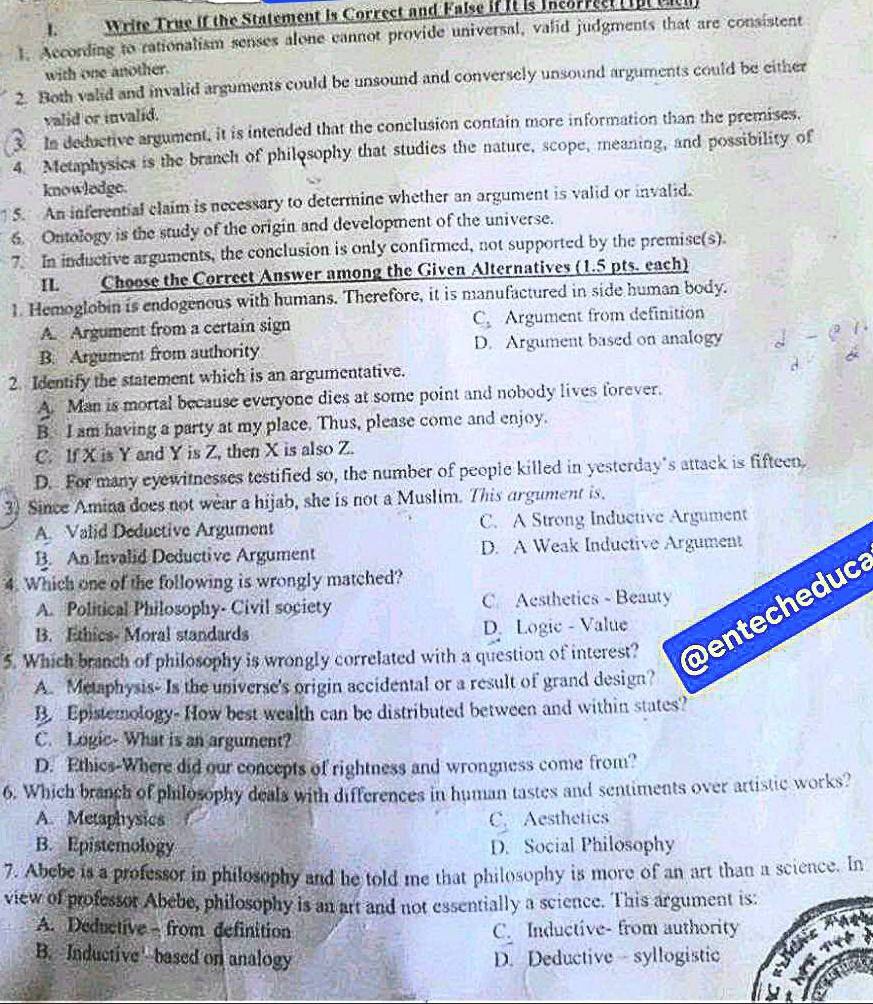 Résolu :Write True if the Statement is Correct and False if it is ...