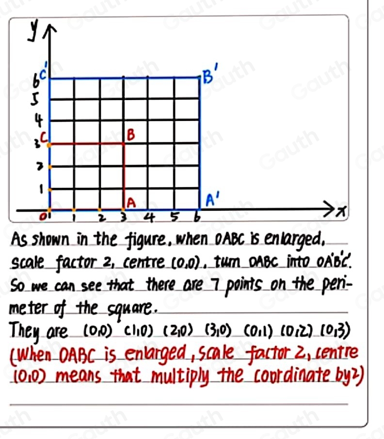 Solved: Square OABC is drawn on a centimetre grid. ‘Invariant’ O is (0 ...