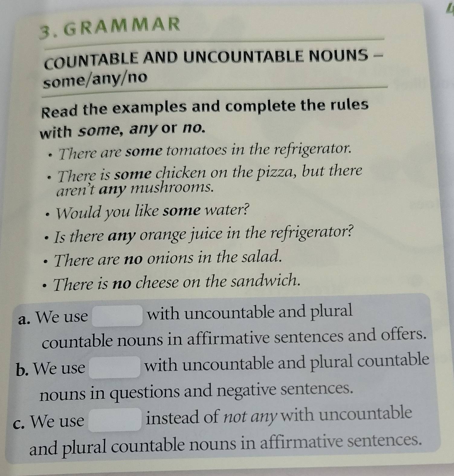 Resuelto:A M M A R COUNTABLE AND UNCOUNTABLE NOUNS − some/any/no Read ...