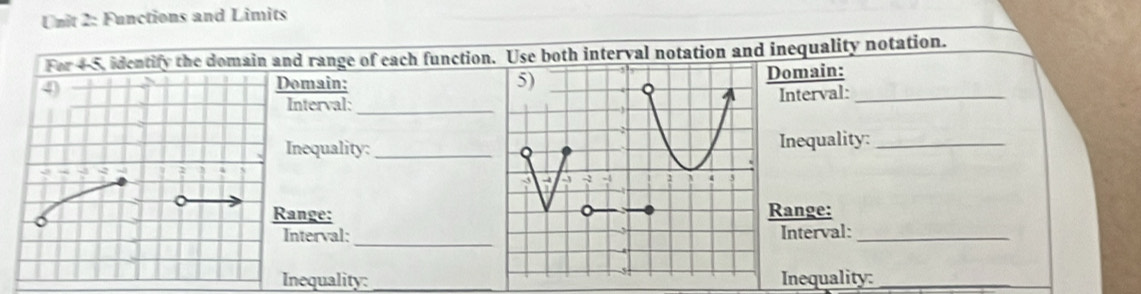 Solved: Functions and Limits d range of each function. Use both ...