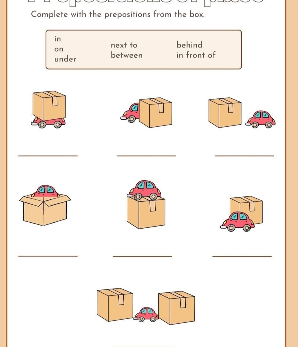 Resuelto:Complete with the prepositions from the box. in next to behind ...