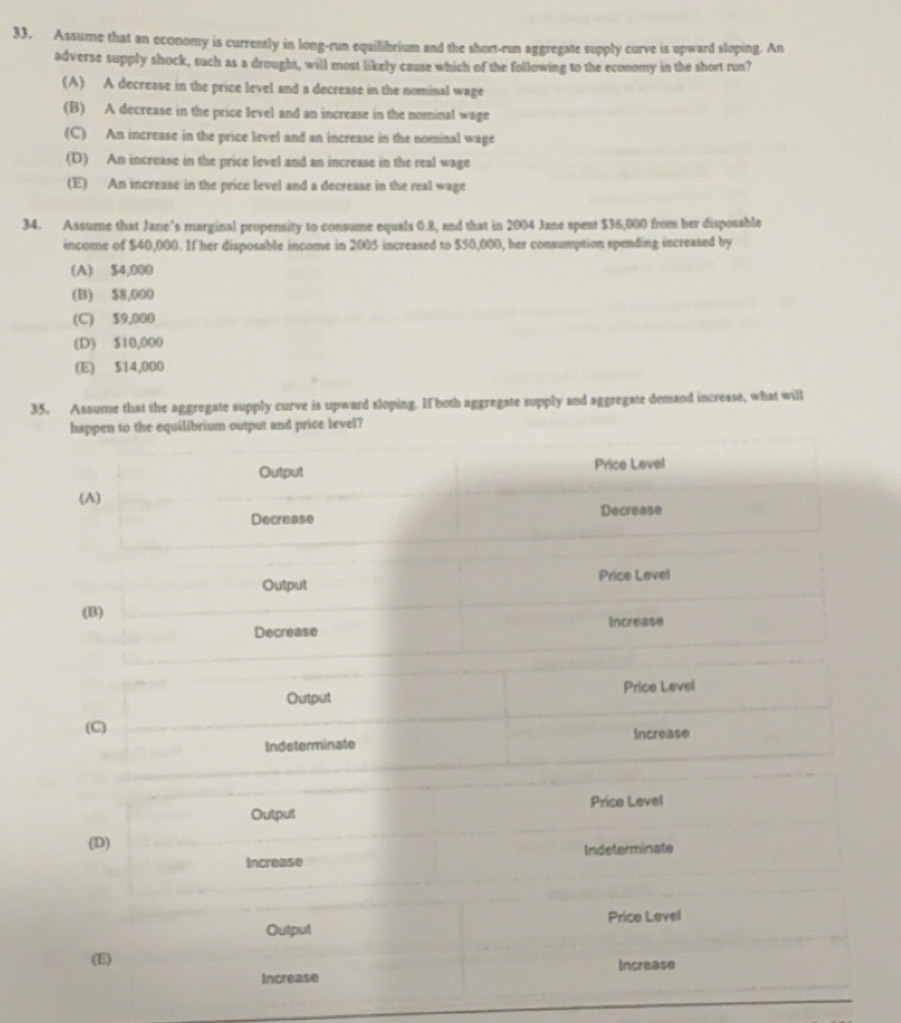 Solved: 33, Assume that an economy is currently in long-run equilibrium ...