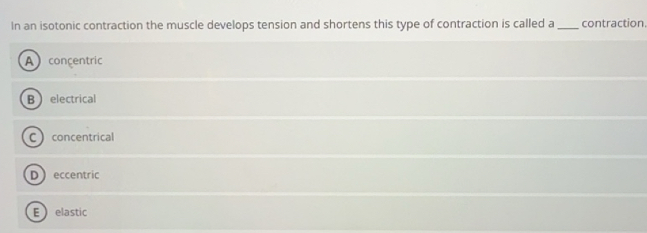 Solved: In an isotonic contraction the muscle develops tension and ...