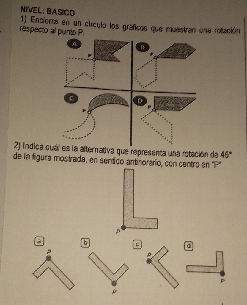 Resuelto:NIVEL: BASICO 1) Encierra en un círculo los gráficos que ...