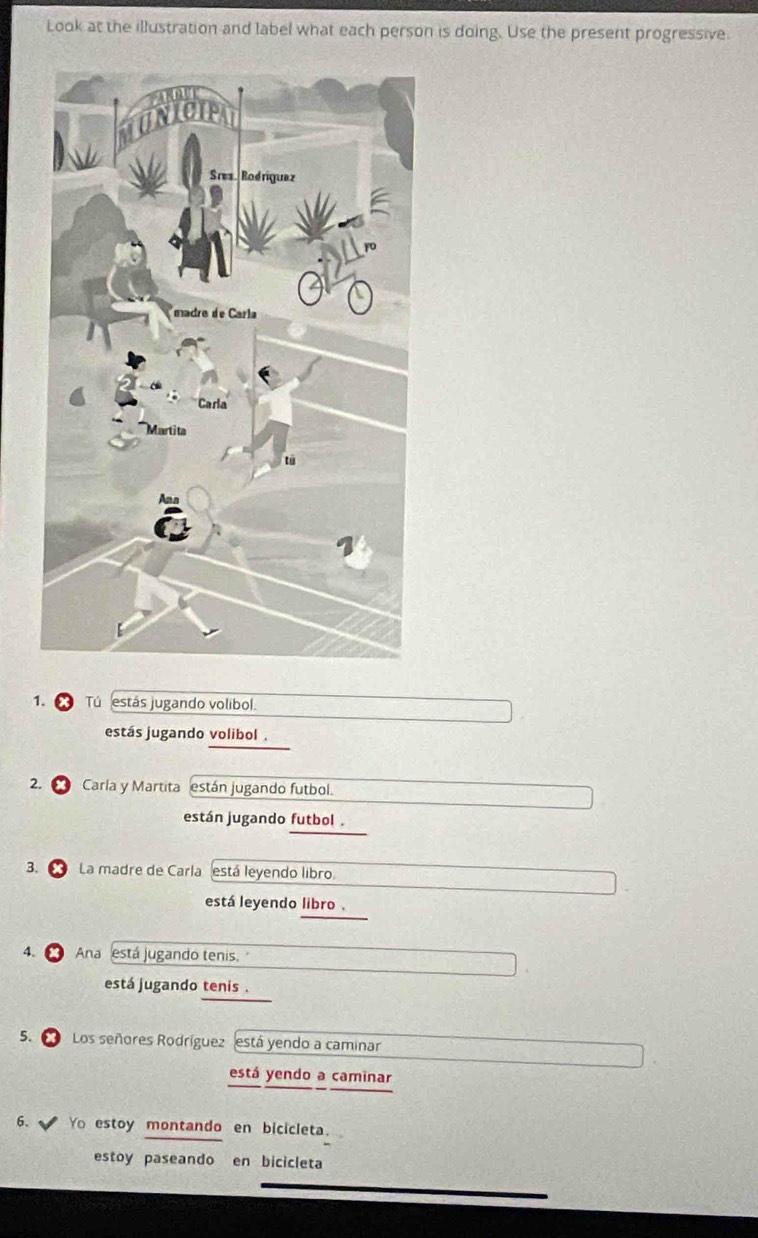 Solved: Look at the illustration and label what each person is doing ...