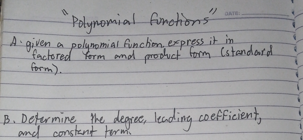 Solved: Polynomial fonctions"_ A- given a polynomial funchion, express it in factored form and p ...