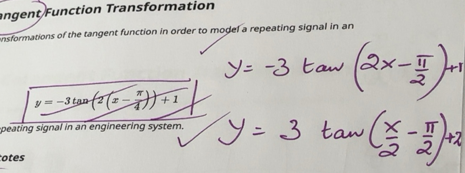 Risolto:angent Function Transformation onsformations of the tangent ...