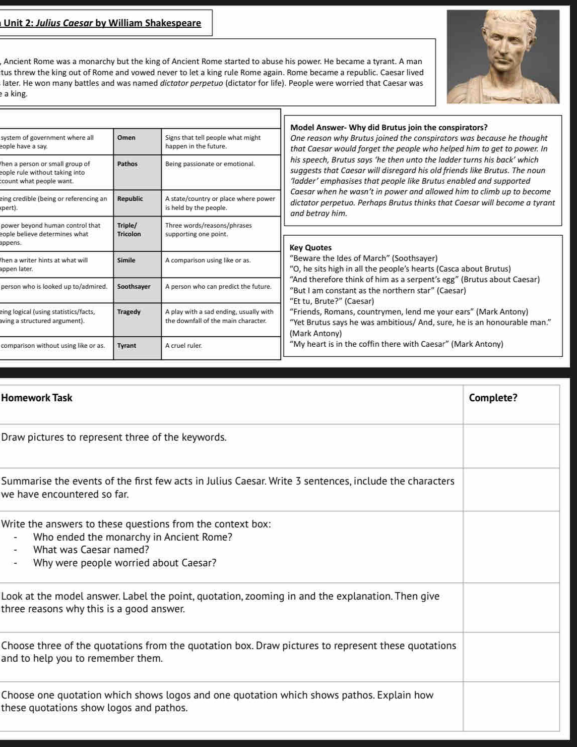 Solved: Julius Cœesar by William Shakespeare , Ancient Rome was a ...