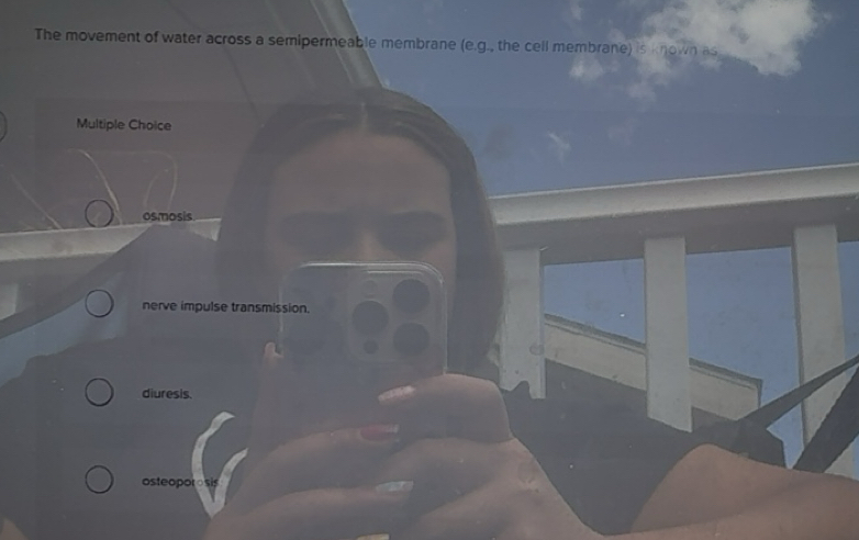 Solved The Movement Of Water Across A Semipermeable Membrane E G