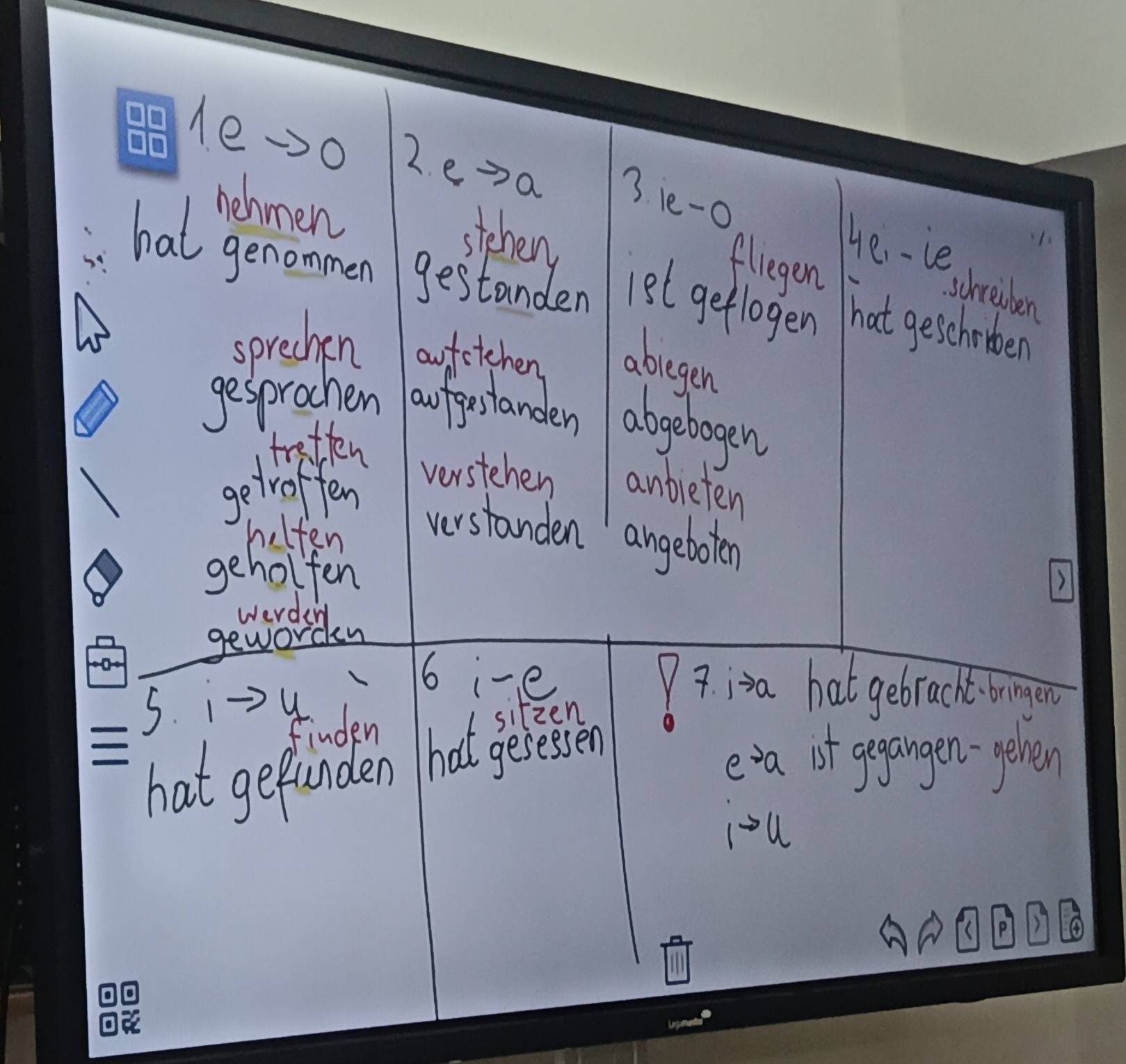 Gelöst:le-o 2. epa 3. ie-o nenmen stehen He-ie fliegen .hat genommen ...