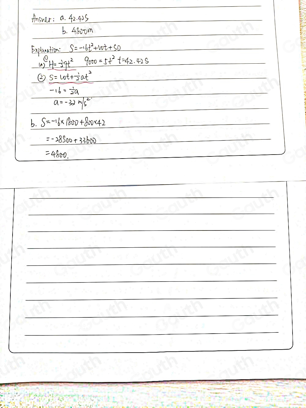 Solved: Use the position equation s=-16t^2+v_0t+s_0 as the model for ...