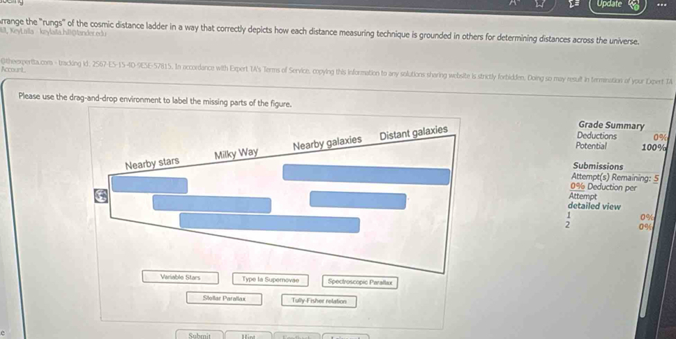Solved: Update Arrange the "rungs' of the cosmic distance ladder in a ...