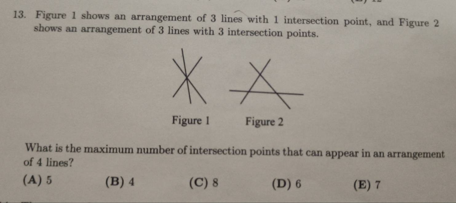 Solved: Figure 1 shows an arrangement of 3 lines with 1 intersection ...