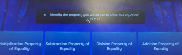 Solved: Identify the property you would use to solve this equation: 8x ...