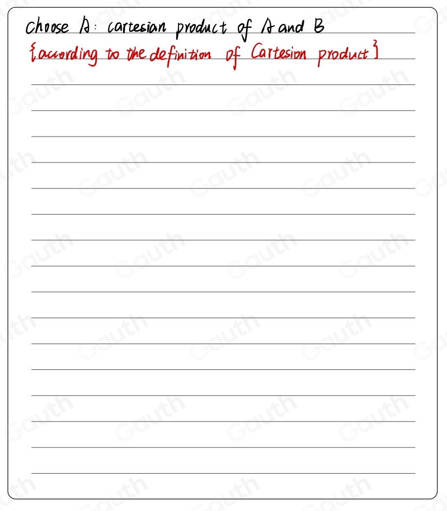 Solved: Given two non-empty sets A and B, the set of all ordered pairs (x,y), where x∈ A and y∈ ...