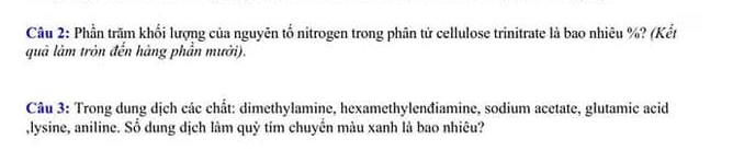 Giải quyết:Phần trăm khối lượng của nguyên tố nitrogen trong phân tử ...