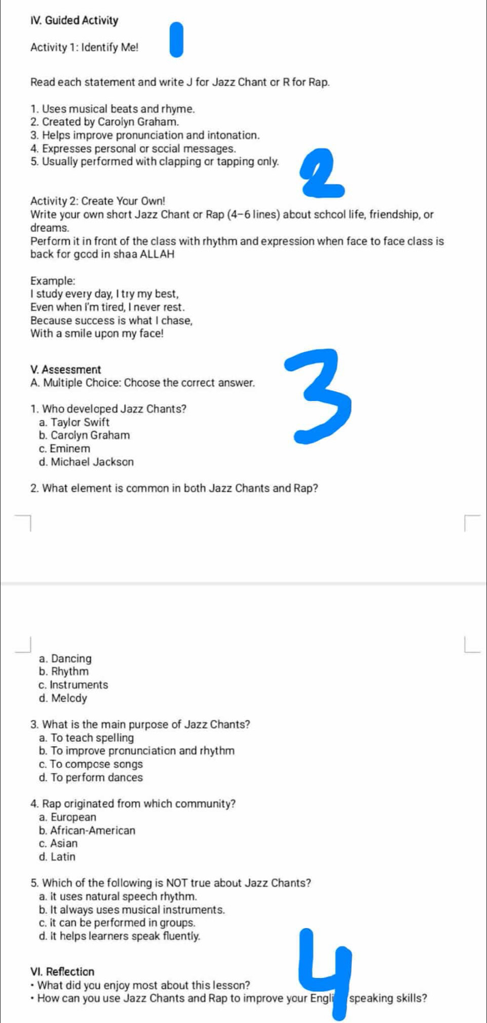Solved: Guided Activity Activity 1: Identify Me! Read each statement ...