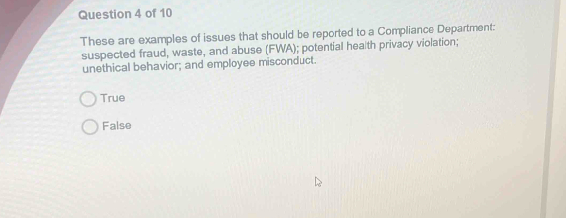 Solved: These are examples of issues that should be reported to a ...