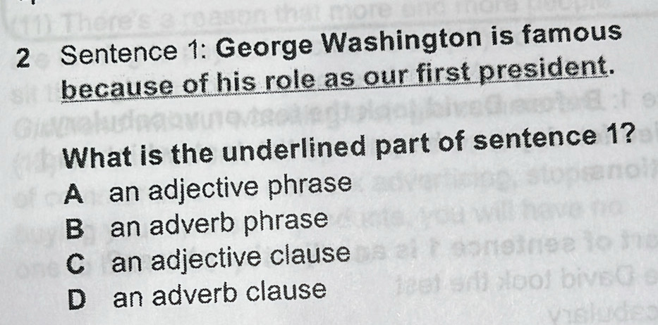 Solved: Sentence 1: George Washington is famous because of his role as ...