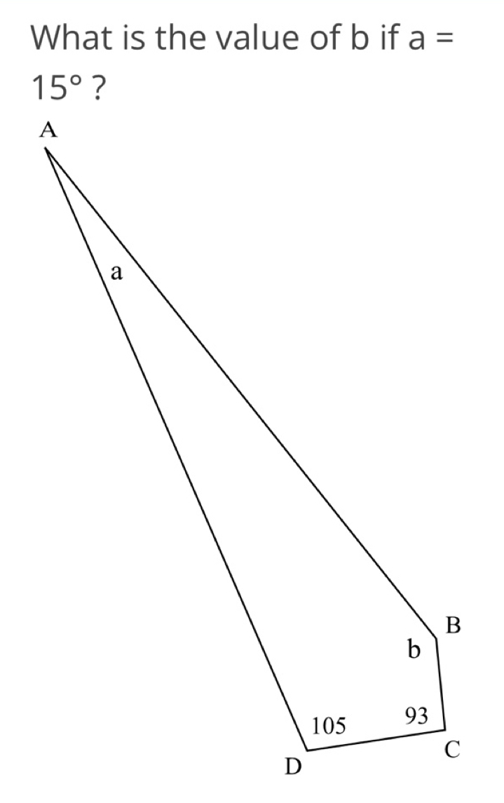 Solved: What is the value of b if a= [Math]