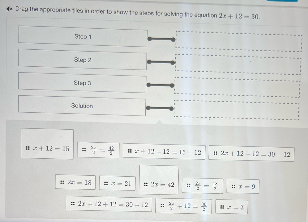 Solved: × Drag the appropriate tiles in order to show the steps for ...