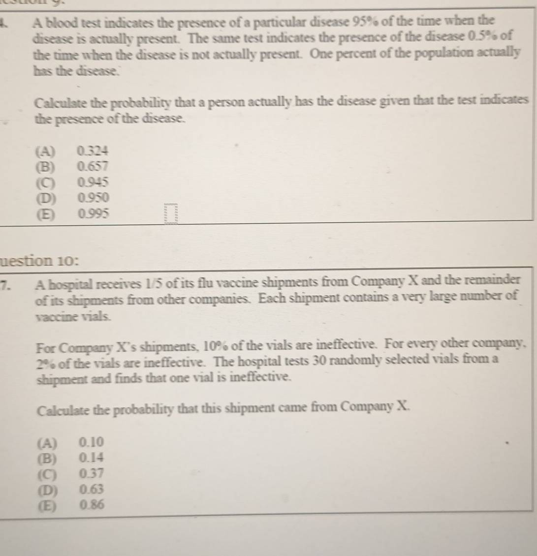 Giải quyết:A blood test indicates the presence of a particular disease ...