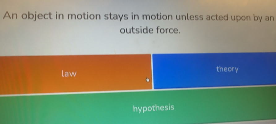 Gelöst:An object in motion stays in motion unless acted upon by an ...