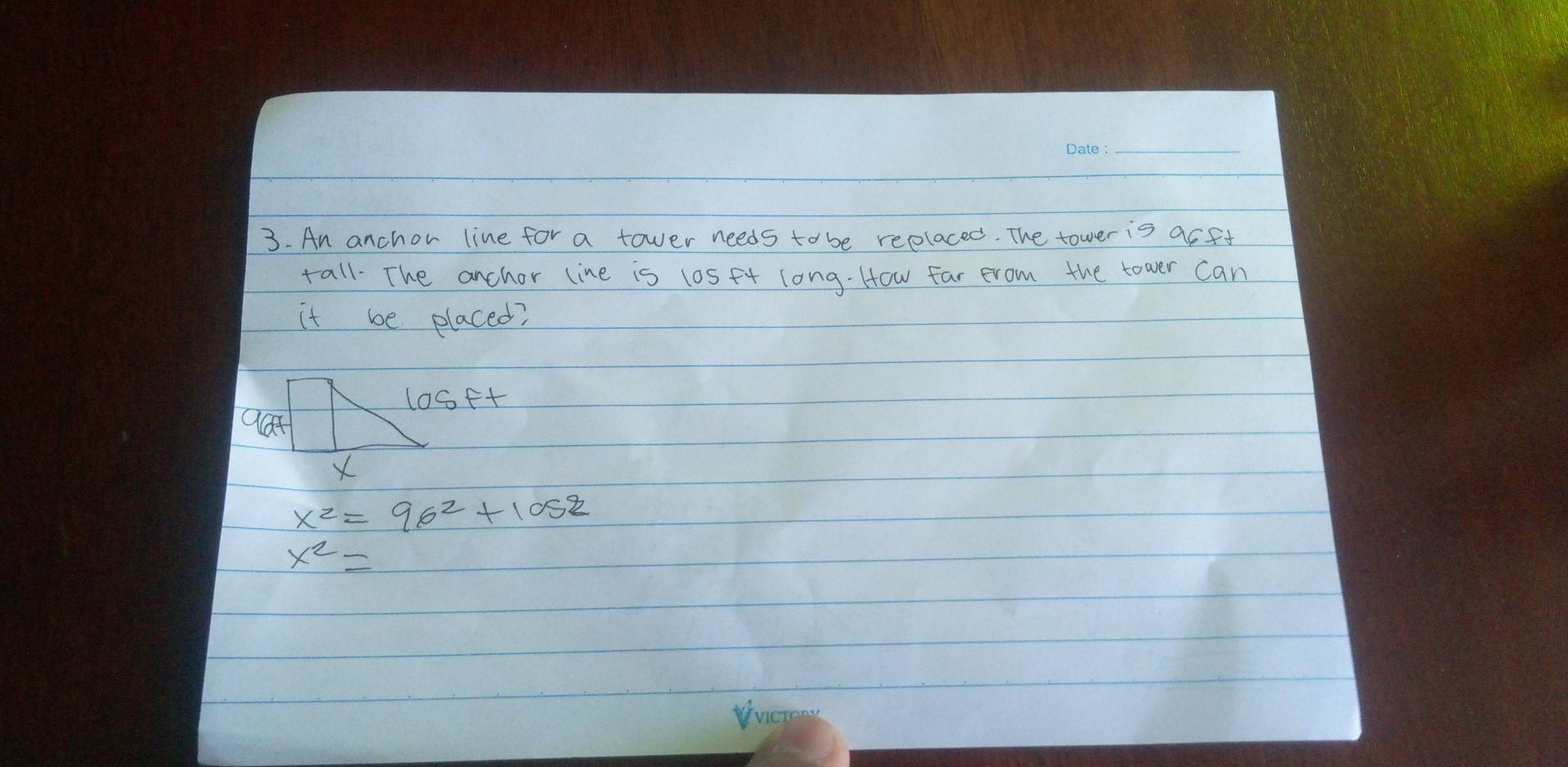 Solved: An anchor line for a tower needs to be replaced. The tower is ...