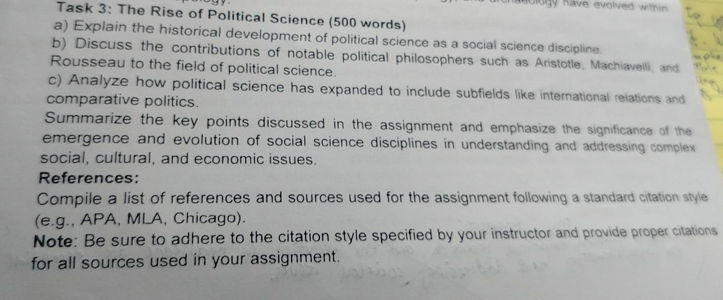 Solved: aeolugy have evolved with in . Task 3: The Rise of Political ...