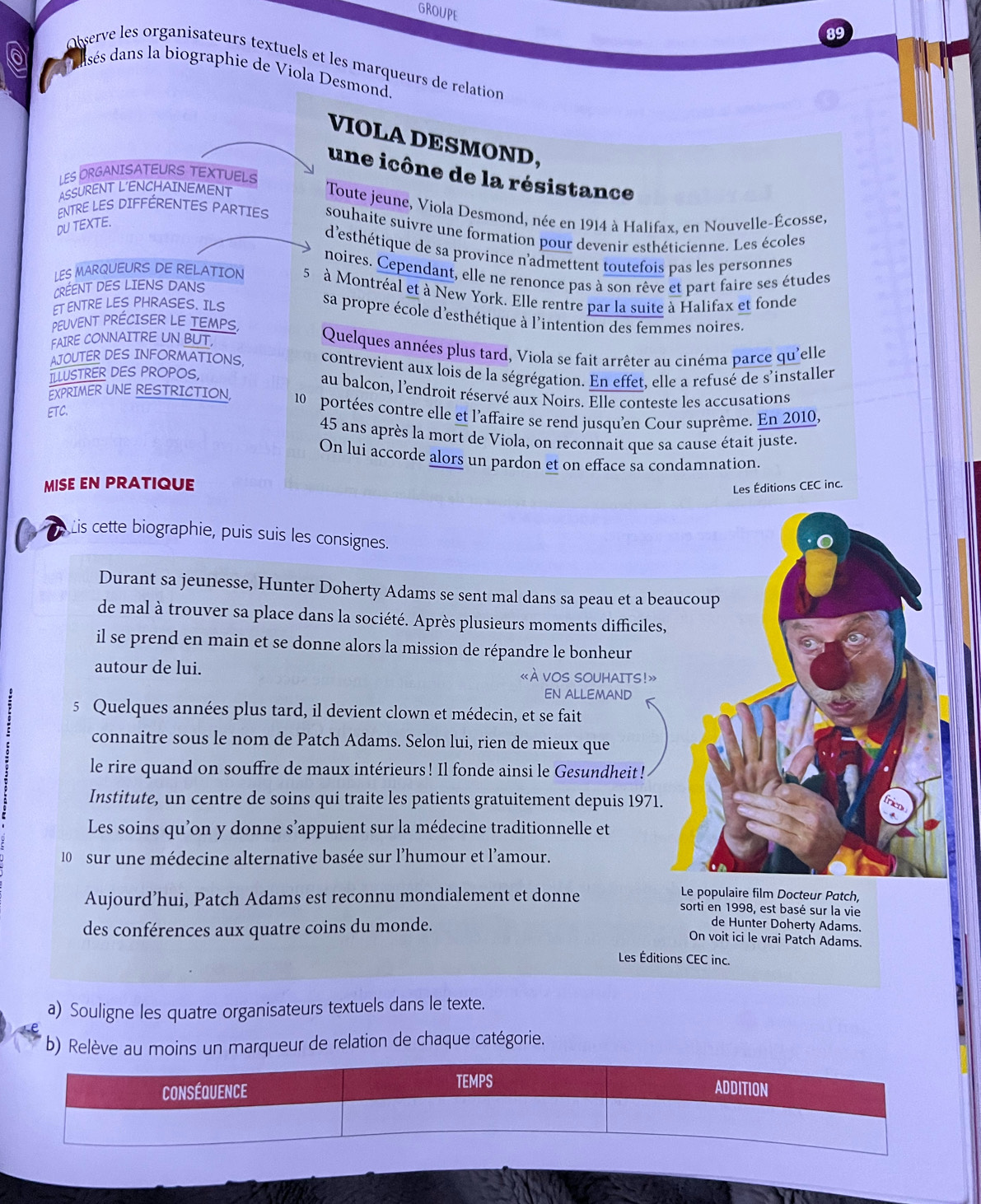 Solved: GROUPE Observe les organisateurs textuels et les marqueurs de ...