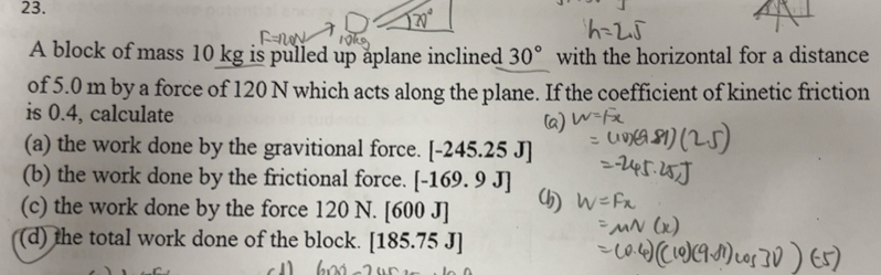 Selesai:A block of mass 10 kg is pulled up aplane inclined 30° with the ...