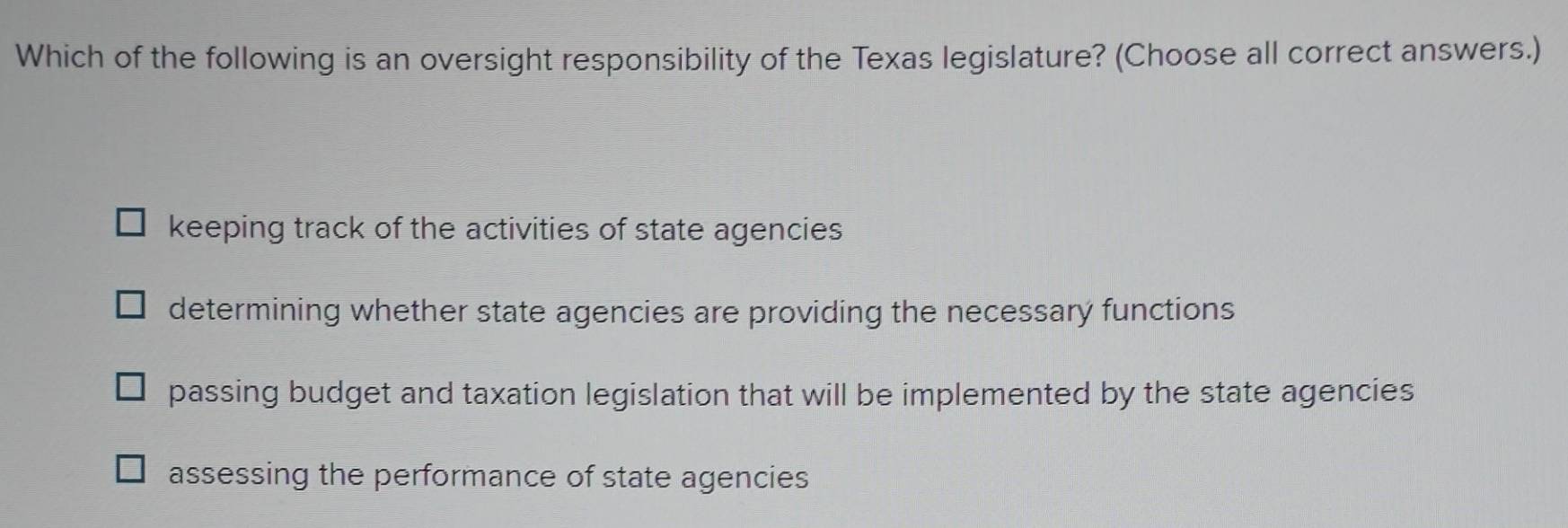 Solved: Which of the following is an oversight responsibility of the ...