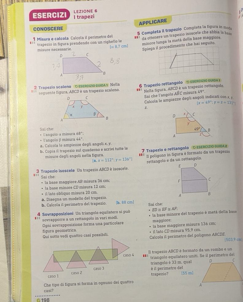 Risolto:ESERCIZI LEZIONE 6 I trapezi APPLICARE CONOSCERE 1 Misura e ...